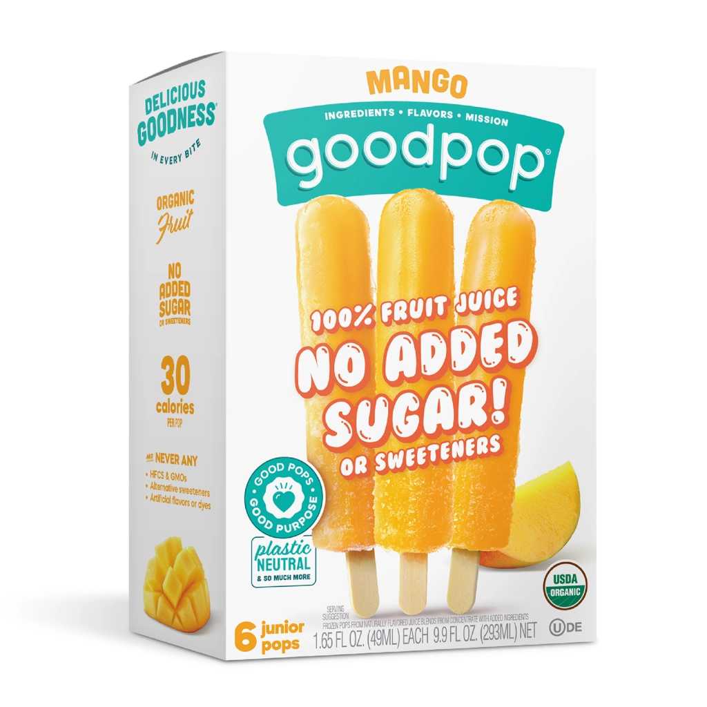 Mango No Added Sugar Ice Pops | GoodPop